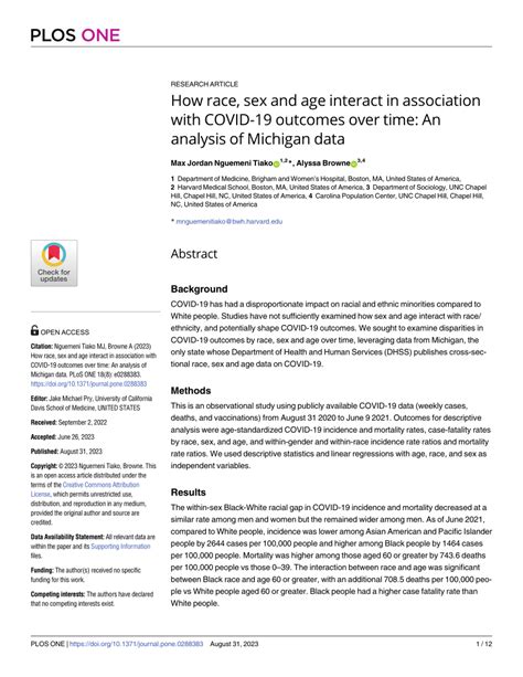 Pdf How Race Sex And Age Interact In Association With Covid 19