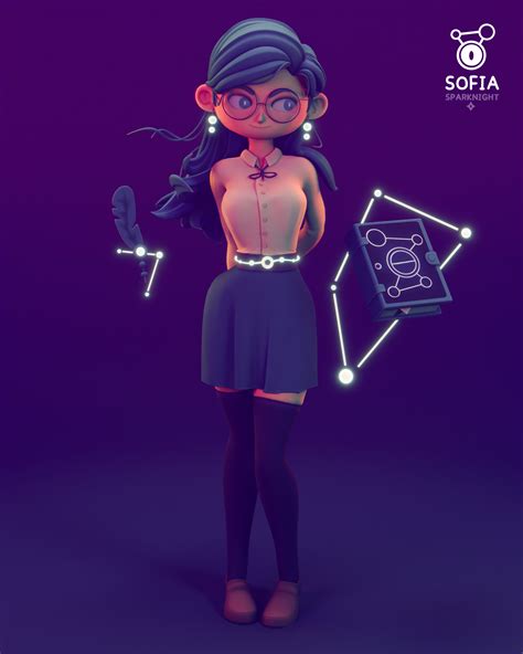 Sofia Sparknight The Cosmic Researcher Finished Projects Blender
