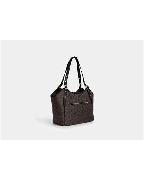 Coach Meadow Shoulder Bag In Signature Canvas In Black Lyst