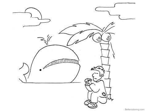 Jonah And The Whale Coloring Pages Jonah Sit Under Tree Free