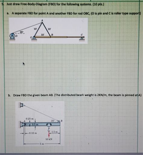 Solved S Just Draw Free Body Diagram FBD For The Chegg