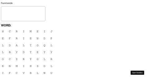 Word Search Help Forked Codesandbox