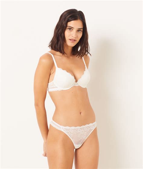 Tanga En Dentelle Rythme Ecru Etam