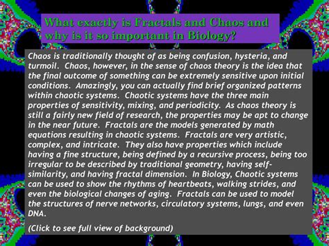 Ppt Fractals And Chaos In Biology Powerpoint Presentation Free Download Id615082