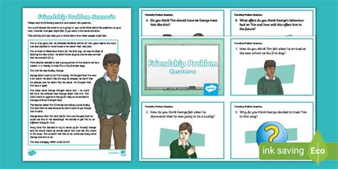 Friendship Problems Scenario And Questions 2 Teacher Made