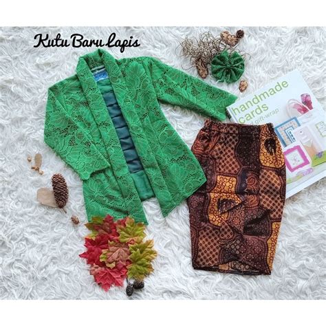 Jual Kebaya Kutu Baru Lapis Setelan Kebaya Modern Kebaya Brukat Cantik Kekinian Wanita Warna