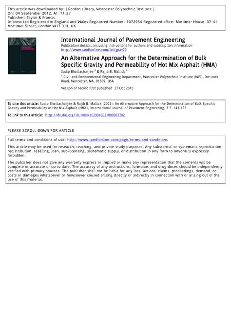 Pdf An Alternative Approach For The Determination Of Bulk Specific