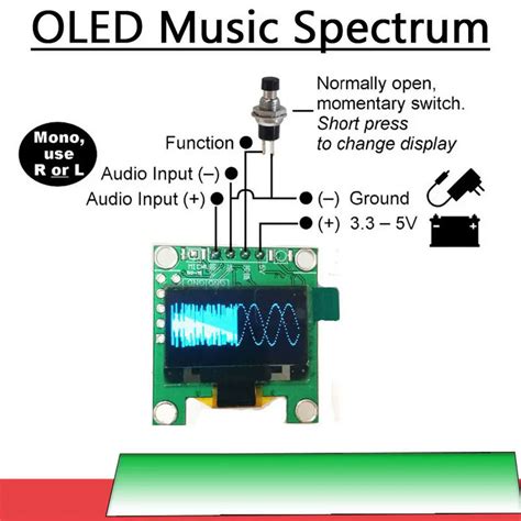 mini 0 96 oled music spectrum display analyzer audio atmosphere light