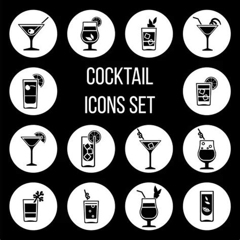 Alcohol Drinks Icons Royalty Free Vector Image