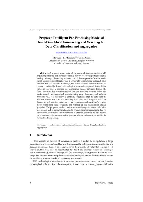 Pdf Proposed Intelligent Pre Processing Model Of Real Time Flood