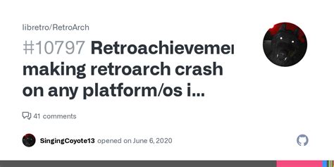 Retroachievements Making Retroarch Crash On Any Platformos I Have When