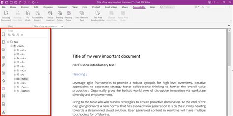 PDF Accessibility Part 3 Remediation In Foxit PDF Editor Pro CAES