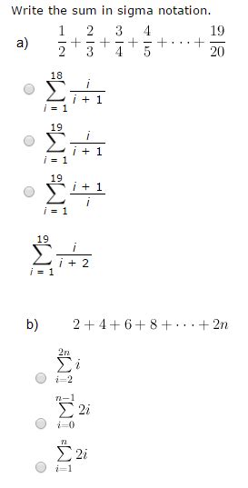 solved write the sum in sigma notation 1 2 2 3 3 4