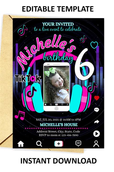 Tik Tok Invitations Templates Free