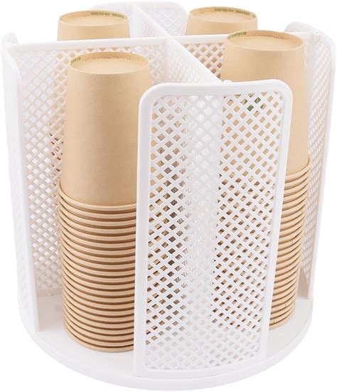 Mtbkeltics Cup And Lid Organizer 360 Rotatable Coffee Cup Dispenser