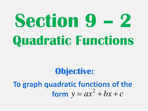 PPT Section Quadratic Functions PowerPoint Presentation Free Download ID