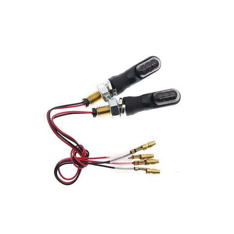 通用发光二极管迷你摩托车发光二极管转向信号灯防水12v改装无烟煤灯罩琥珀色信号灯2线