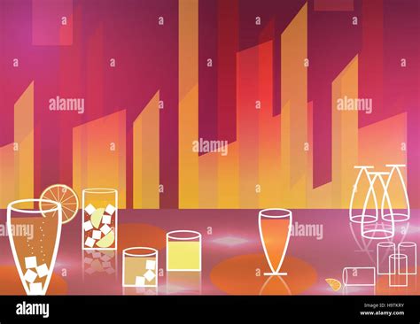 Retro Cocktail Party Poster Background Vector Illustration Stock