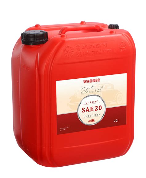 20 Liter WAGNER Classic SAE 20 / SAE 20W/20 unlegiert Oldtimer Motoröl ...