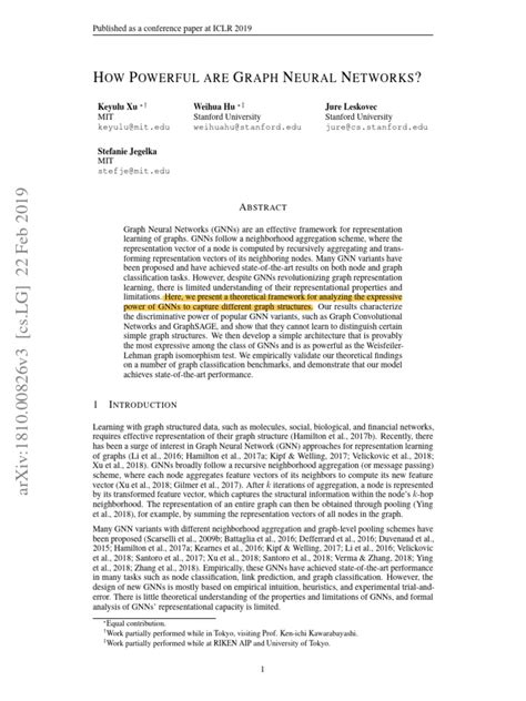 How Powerful Are Graph Neural Networks Pdf Mathematical Relations Machine Learning