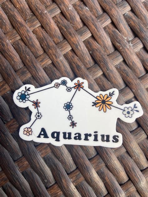 Aquarius Zodiac Sign Sticker Zodiac Constellation Sticker Etsy