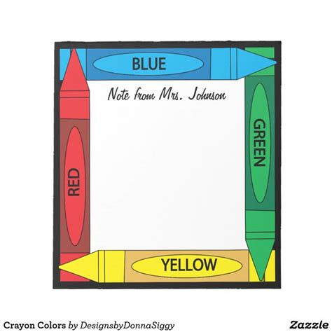 crayon colors notepad color notepad note pad custom notepad
