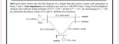 Solved Figure Below Shows The One Line Diagram Of A Simple Three Bus