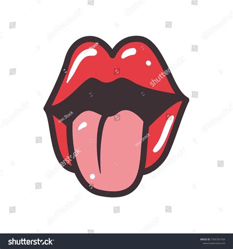 Female Mouth Tongue Icon Stock Vector Royalty Free 1956767104