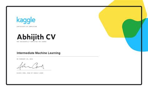 Abhijith Cv On Linkedin Abhijith Cv Completed The Intermediate Machine Learning Course On Kaggle