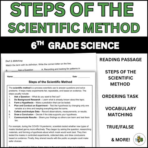 6th Grade Science Worksheet Steps Of The Scientific Method Ngss Tpt