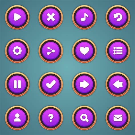 Premium Vector Set Of Green Buttons For Mobile Games Game Interface