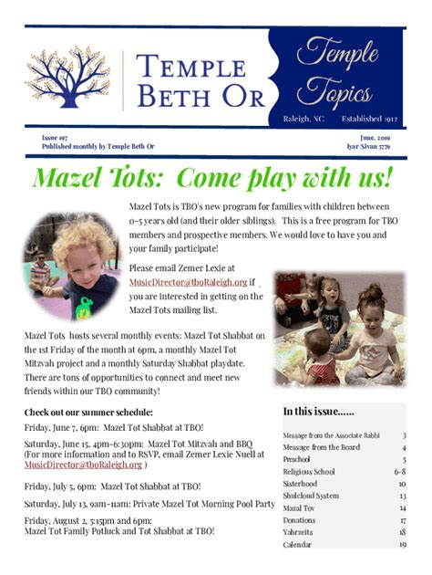 Fillable Online Mazel Tots Come Play With Us Fax Email Print Pdffiller