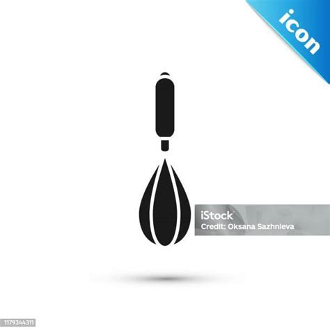 흰색 배경에 고립 된 검은 부엌 거품기 아이콘입니다 조리 기구 계란 비터 칼 붙이 기호입니다 식품 혼합 기호입니다 벡터 일러스트레이션 강철에 대한 스톡 벡터 아트 및 기타