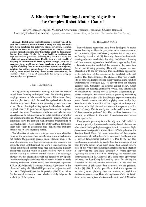 [pdf] a kinodynamic planning learning algorithm for complex robot motor