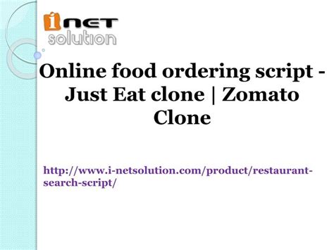 Ppt Online Food Ordering Script Just Eat Clone Zomato Clone