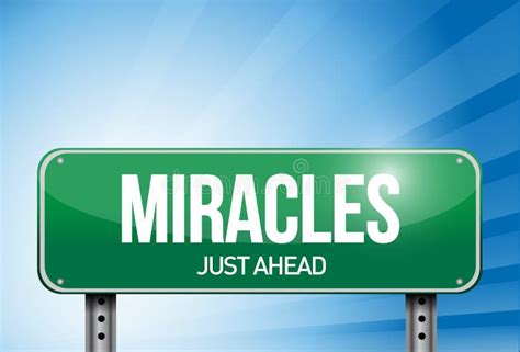 Miracles Road Sign Illustration Design Over A Sky Stock Illustration