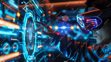 Male Engineer With Augmented Reality Interface Analytical Thinking Futuristic Approach To