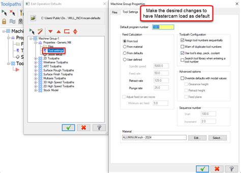 Setting Default Tool Settings