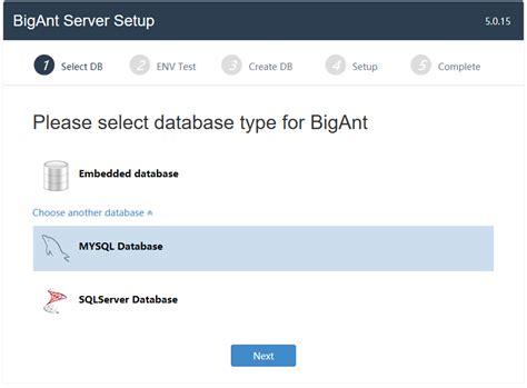 Setup With Mysql Database