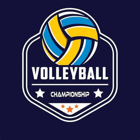 Insigne De Conception De Volley ball Logo Américain Vecteur Premium