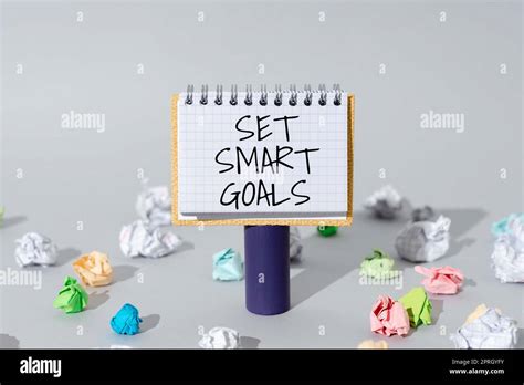 Writing Displaying Text Set Smart Goals Business Idea Establish