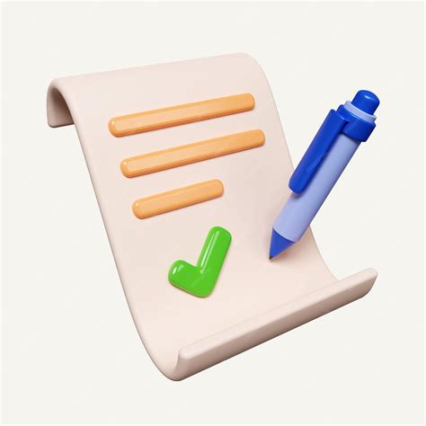 premium psd 3d correct document paperwork approved accepted ok right