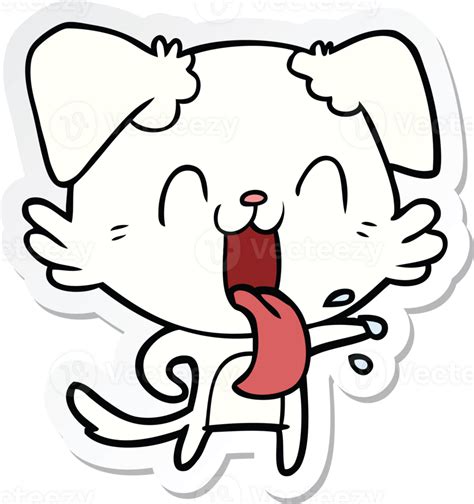 Pegatina De Un Perro Jadeante De Dibujos Animados 45152616 Png