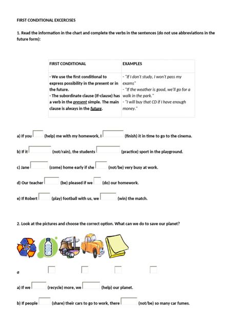 First Conditional Excercises Pdf