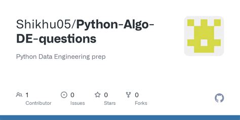 github shikhu05 python algo de questions python data engineering prep