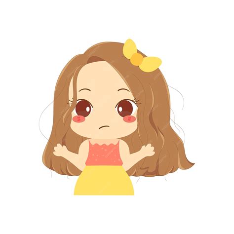 Premium Vector Nevermind Girl Expression Cute Cartoon