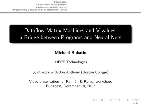 Dataflow Matrix Machines And V Values A Bridge Between Programs And