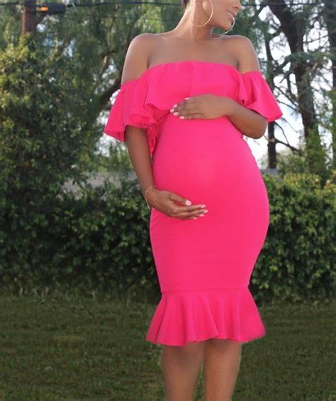 Shoulderless Ruffles Midi Truworths Maternity Dresses For 60 OFF