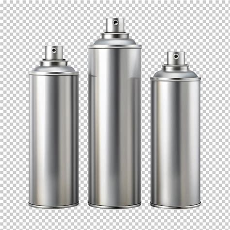 Premium Psd Aluminum Spray Cans Realistic Set
