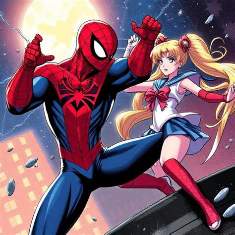 Sailor Moon Helping Spider Man By Meteorite36 On Deviantart